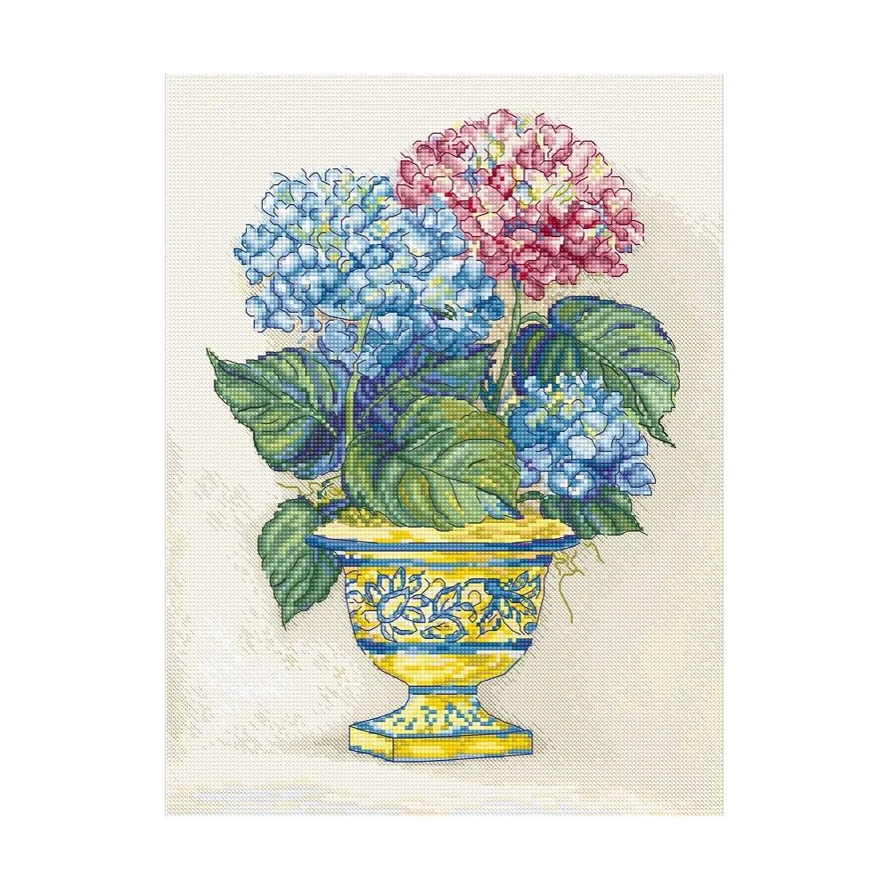 Cross Stitch Kit Hydrangea Blooms, Letistitch L8065